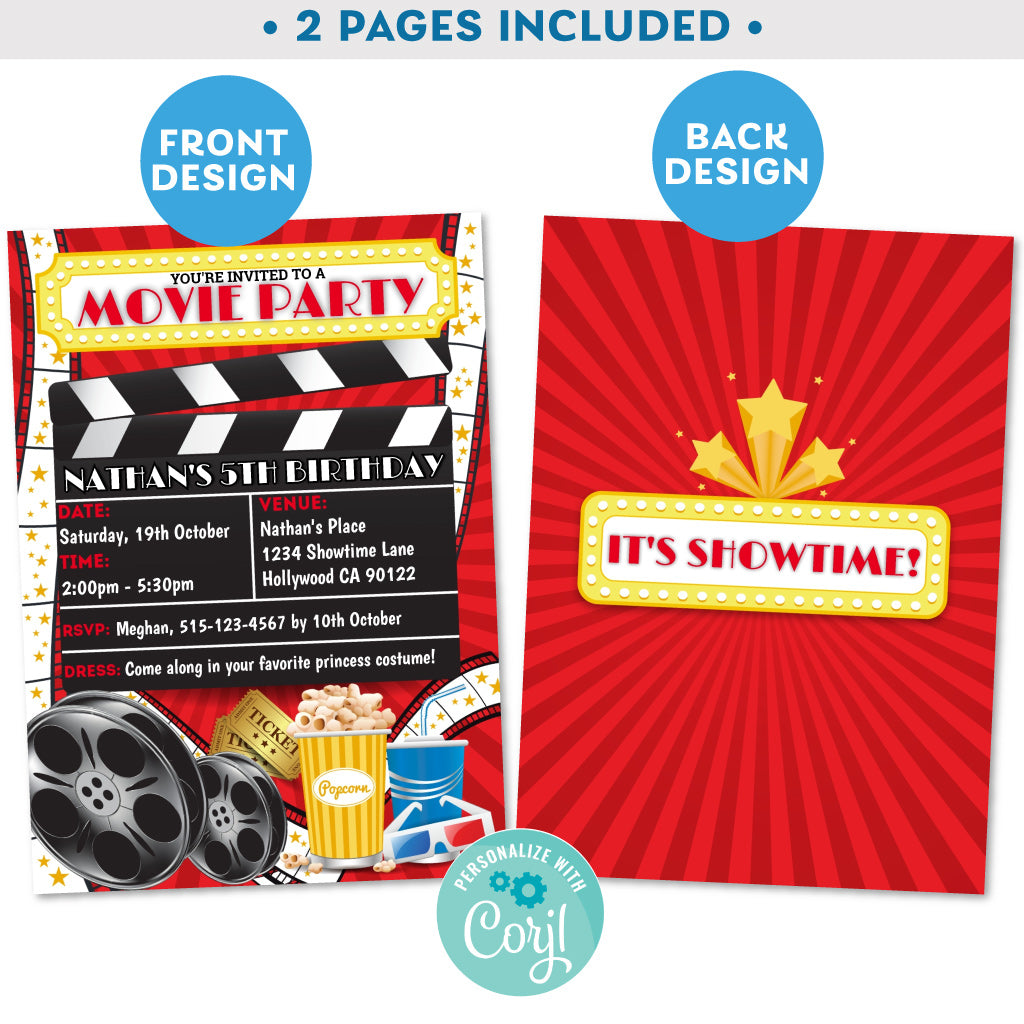 Movie Night Invitation Printable